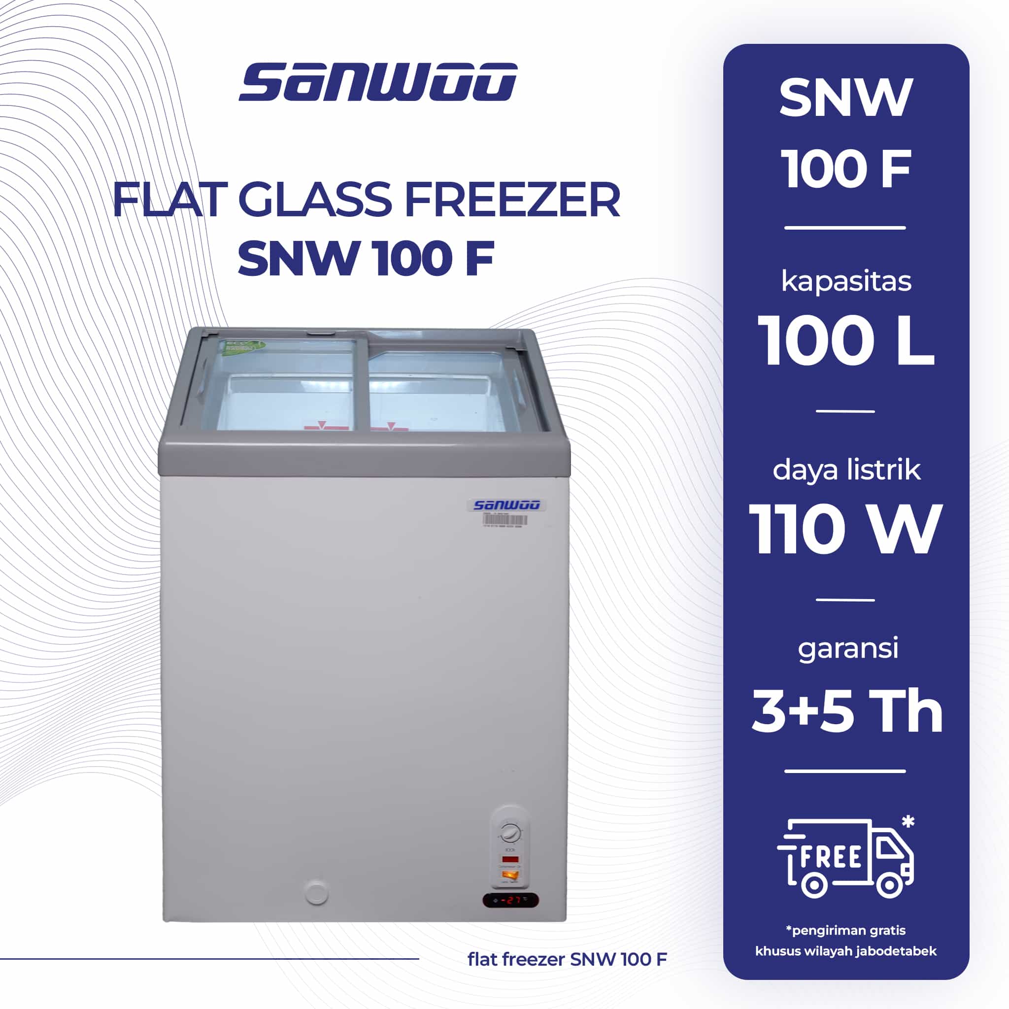 Sanwoo SNW-100F | Freezer Kompak & Hemat Energi untuk Penyimpanan Maksimal